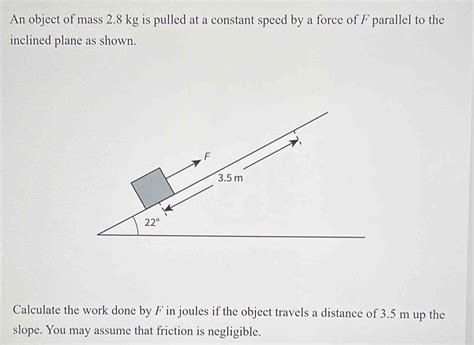 Solved An Object Of Mass 2 8 Kg Is Pulled At A Constant Speed By A