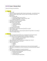 MACRO Exam 2 Review Sheet Pdf MACRO Exam 2 Review Sheet These Are The Things You Should Know