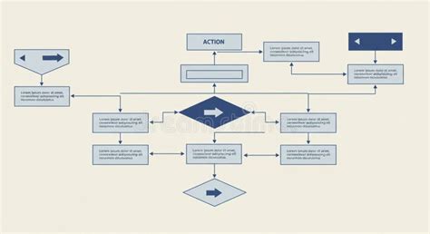 Flowchart With Geometric Shapes And Labeled Sections Including