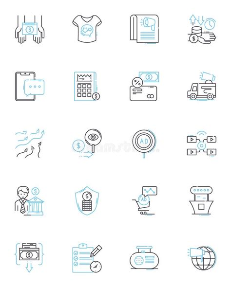 Affordable Inexpensive Linear Icons Set Cost Effective Economical Low Cost Reasonable