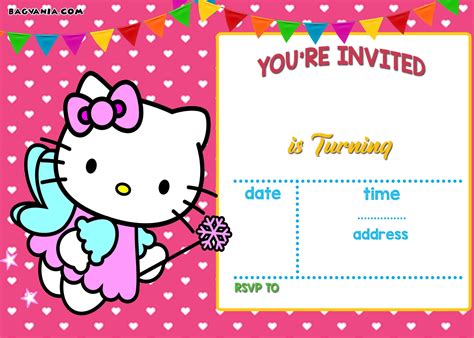Printable Hello Kitty Invitation Template Templates Printable