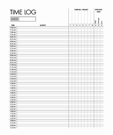 Work Hours Log Sheet Peterainsworth