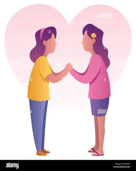 Sisters Holding Hands Stock Vector Image And Art Alamy