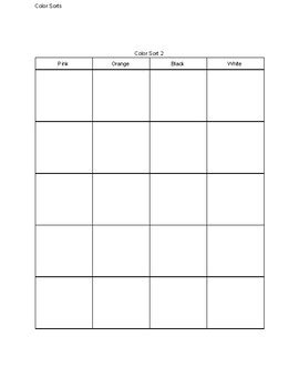 Color Sort File Folder By Barlas131 Teachers Pay Teachers