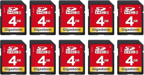 Gigastone 4gb Sd Card 10 Pack Sdhc Class 4 Memory Card For Photo Video