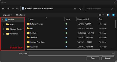 wpf limit openfiledialog folder tree to a certain folder start
