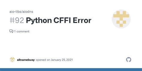 Python Cffi Error · Issue 92 · Aio Libsaiodns · Github