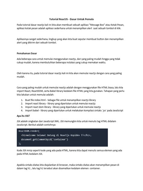 Tutorial Reactjs Pdf