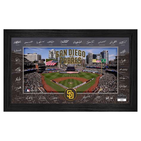 San Diego Padres Highland Mint Framed 12 X 20 2025 Signature Field