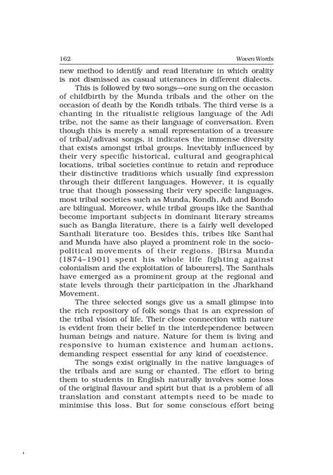 NCERT Book Class English Woven Words Essay Tribal Verse AglaSem Schools