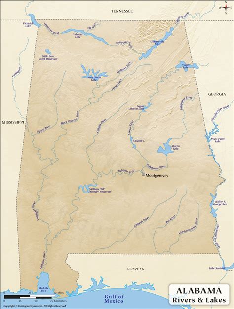 Alabama River Map Alabama Rivers And Lakes