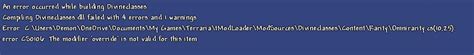 Tmodloader Error Cs0106 The Modifier Override Is Not Valid For This