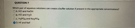 solved question 7 which pair of aqueous solutions can create