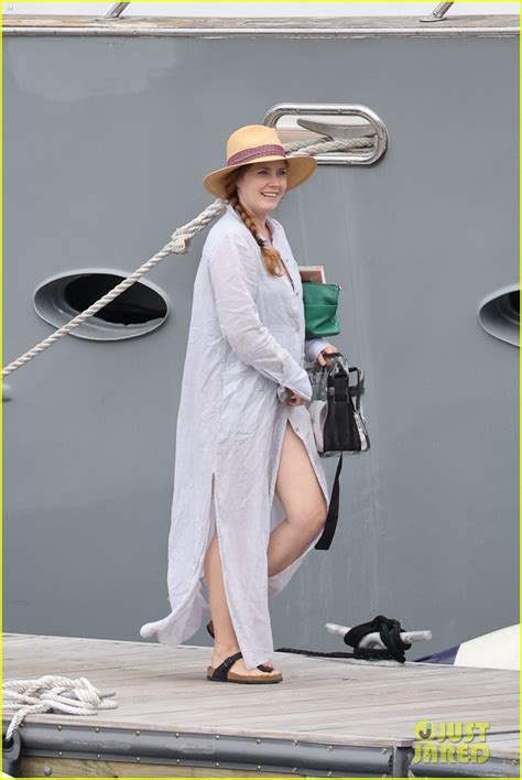 Amy Adams Films At The Sea On A Yacht Alongside Model Davide Gianni
