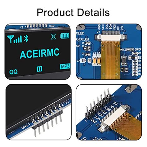 Aceirmc 242 Inch 128x64 Oled Lcd Display Module Ssd1309 7 Pin Spiiic