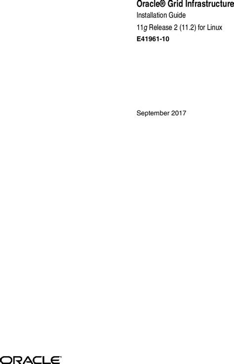 Oracle Grid Infrastructure Installation Guide For Linux