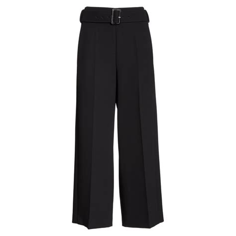 Hugo Boss Trimie Wide Leg Crop Trousers In Black Cropped Trousers