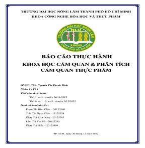 Báo cáo thực hành khoa học cảm quan phân tích cảm quan thực phẩm phép thử tam