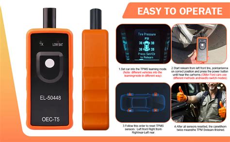 Amazon.com: Lecctso TPMS Relearn Tool, Tire Pressure Monitoring System, EL-50448 Auto Tire ...