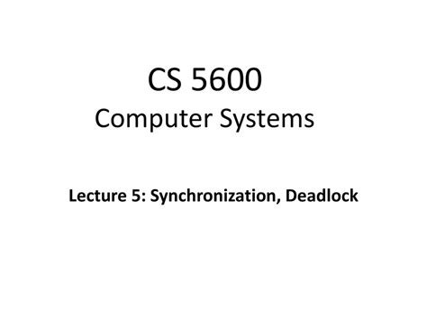 Christo Wilson Lecture 5 Synchronization Deadlock Ppt Download