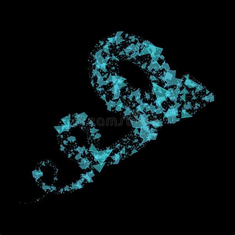Vector Glass Explosion Concept Isolated On Black Background Many Blue