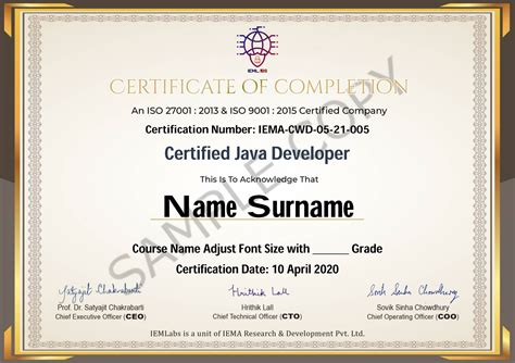 CERTIFIED JAVA DEVELOPER CJD