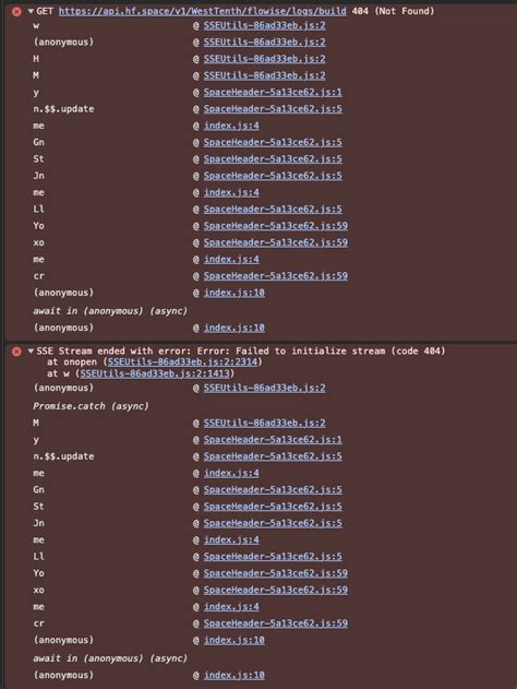 Error Failed To Load Logs Not Found Logs Are Persisted For 30 Days After The Space Stops