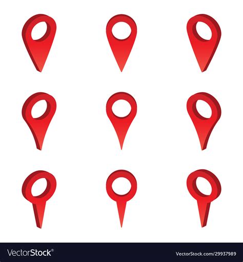 Set Map Pointers Royalty Free Vector Image Vectorstock