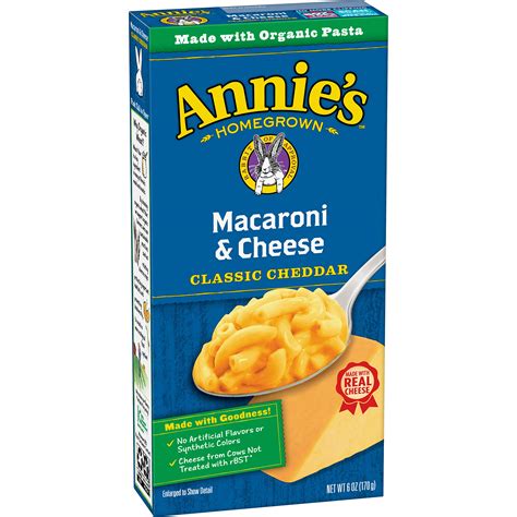Annies Classic Mild Cheddar Macaroni And Cheese 6 Oz Box Buy Now