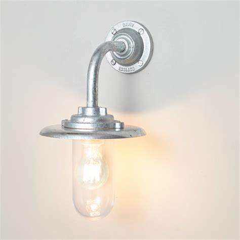 Davey Lighting Galvanised Exterior Round Neck Wall Light 7677 Clear G