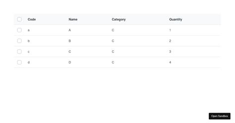 Datatable Checkbox Error Codesandbox
