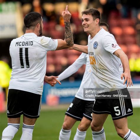Ayr Uniteds Michael Rose And Declan Mcdaid Celebrate Ayrs Opening News Photo Getty Images