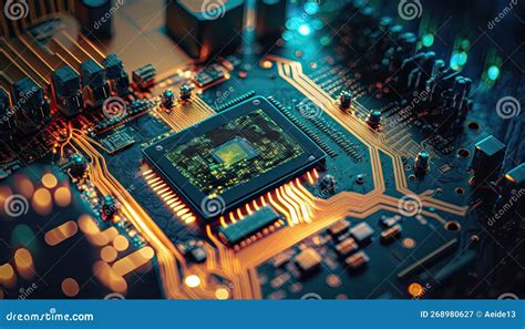 Electric Computer Circuit Board Interior Data Microchip Motherboard