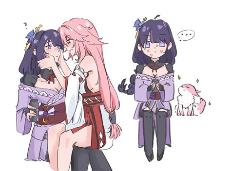 Yaro Yk Raiden Shogun Yae Miko Yae Miko Fox Genshin Impact Commentary Highres