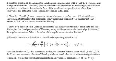 Solved D Treat The Problem Of Determining The Simultaneous