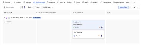 solved subtasks on kanban board