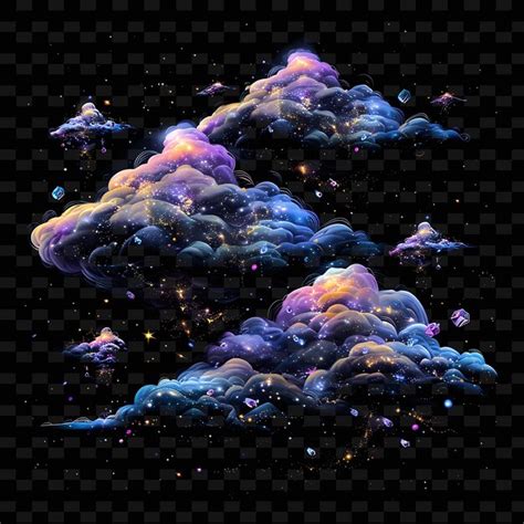 Premium Psd Psd Radiant Neon Glow Cloud Art Unique Concept Game Asset