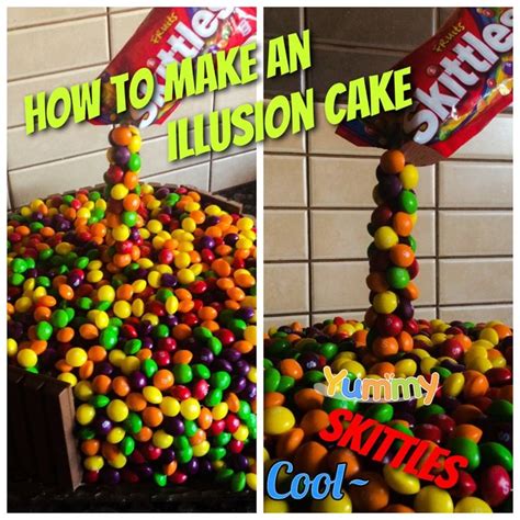 How To Make An Illusion Cake Skittles Skittles Cake Candy Birthday Cakes Candy Bar