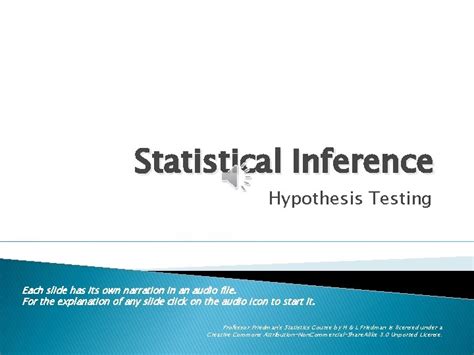 statistical inference hypothesis testing each slide has its