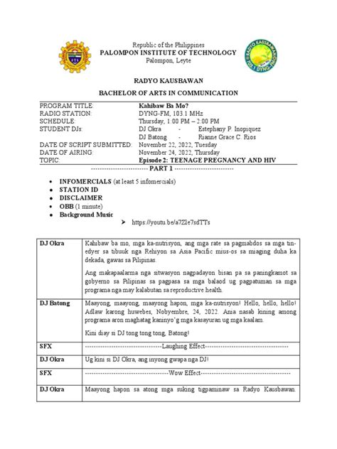 Example Radio Script Pdf