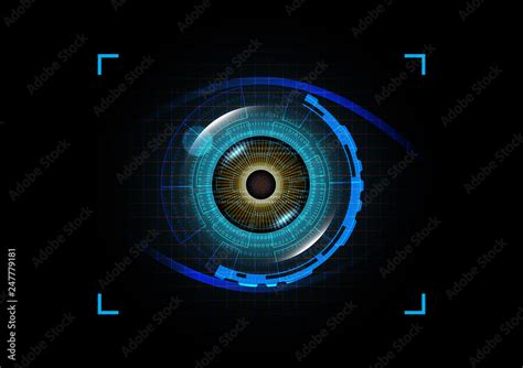 Futuristic Eye Detection Technology Concept With Binary Code Vector