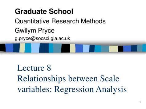 Ppt Lecture 8 Relationships Between Scale Variables Regression Analysis Powerpoint