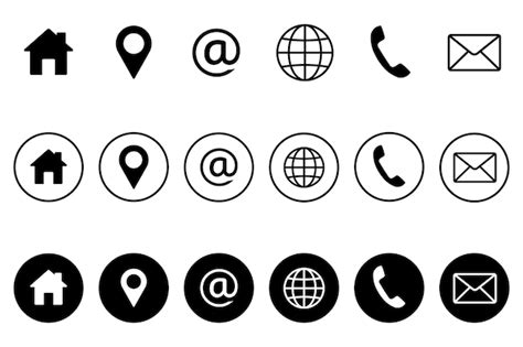 Contact Us Web Icon Set Premium Vector Illustration