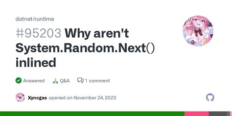 Why Arent Systemrandomnext Inlined · Dotnet Runtime · Discussion