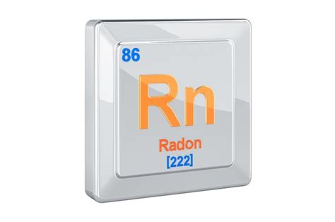 Premium Photo Radon Rn Chemical Element Sign 3d Rendering Isolated On