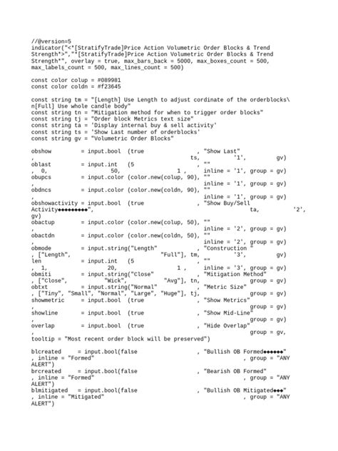 Price Action Volumetric Order Blocks And Trend Strength Pdf Market Economics Computer