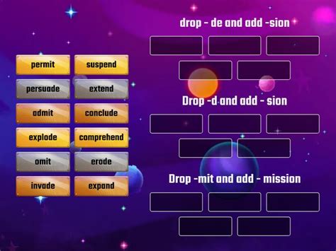 DC Sort 12 Adding Ion To Base Words With Predictable Spelling Changes Group Sort