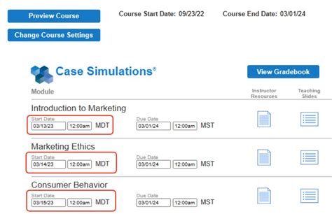 Simulations Setting Assignment Startdue Dates Case Simulations