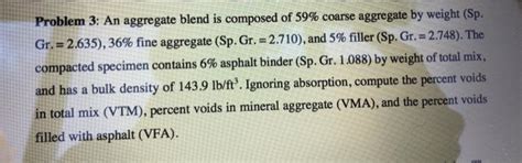 Solved Problem 3 An Aggregate Blend Is Composed Of 59