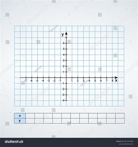 Blank Cartesian Coordinate Grid Labeled Axes Stock Vector Royalty Free